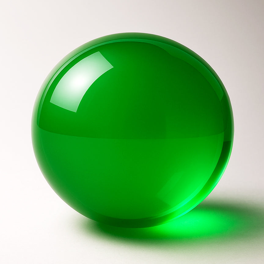 Green Transparent Color Acrylic Spheres | Canal Plastics Center