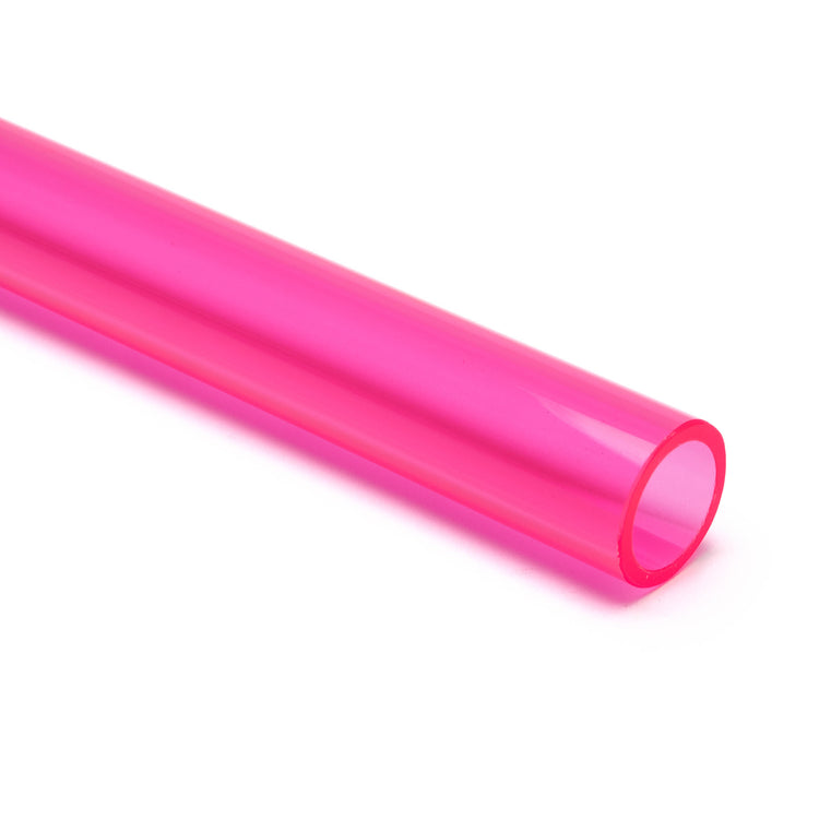 Pink-Red Fluorescent Acrylic Round Tube | Canal Plastics Center