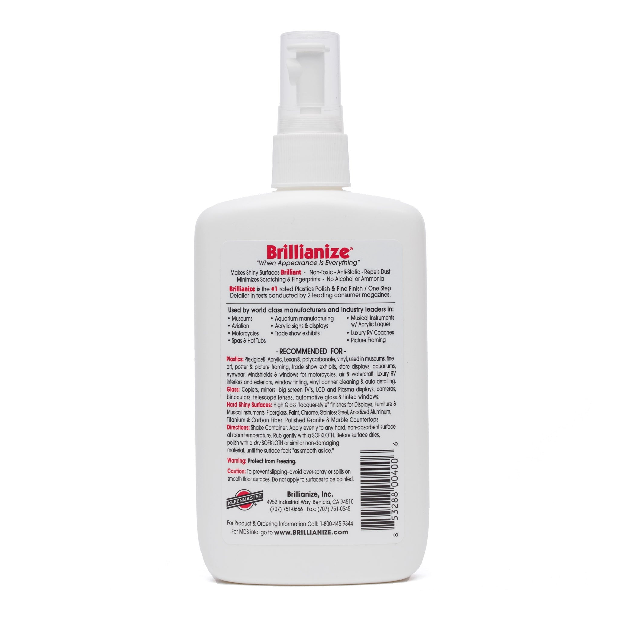 Brillianize Plastic Cleaner | Canal Plastics Center