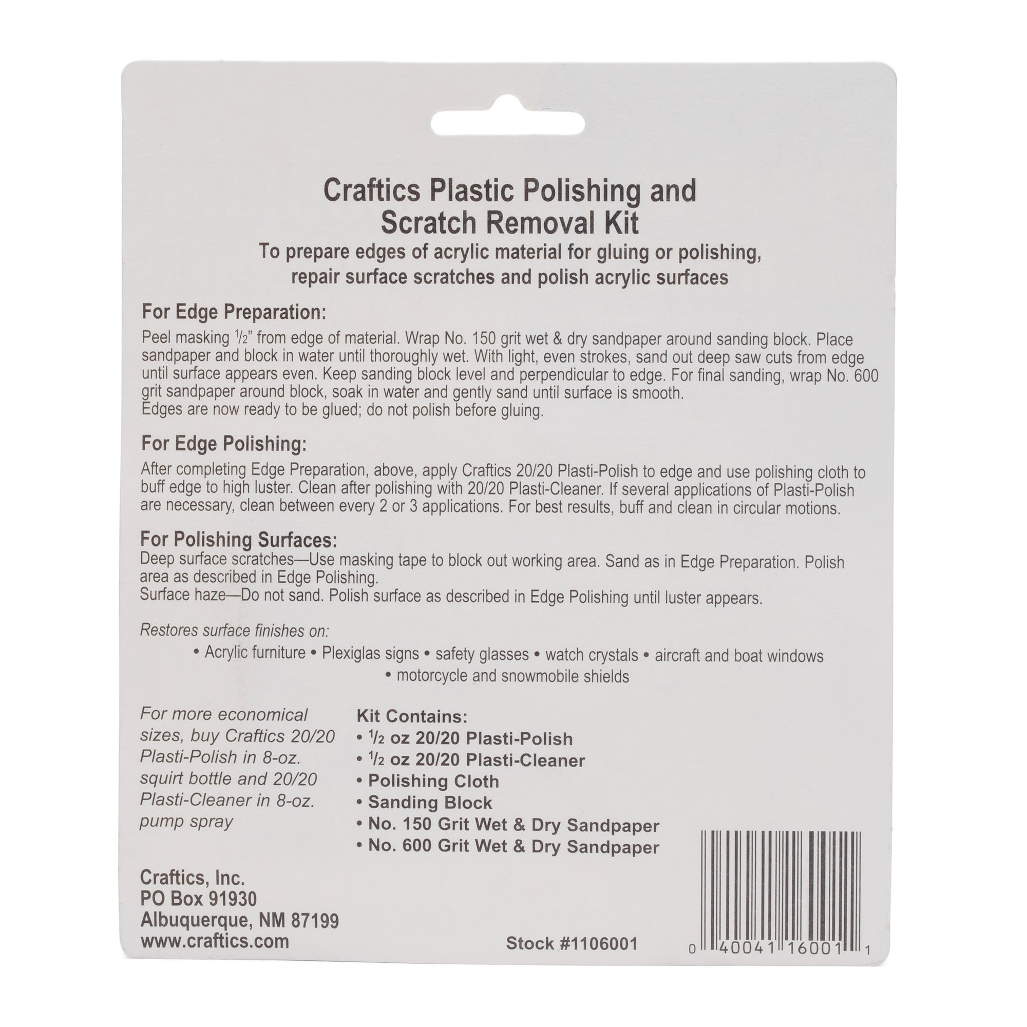 Craftics Polishing and Scratch Removal Kit | Canal Plastics Center