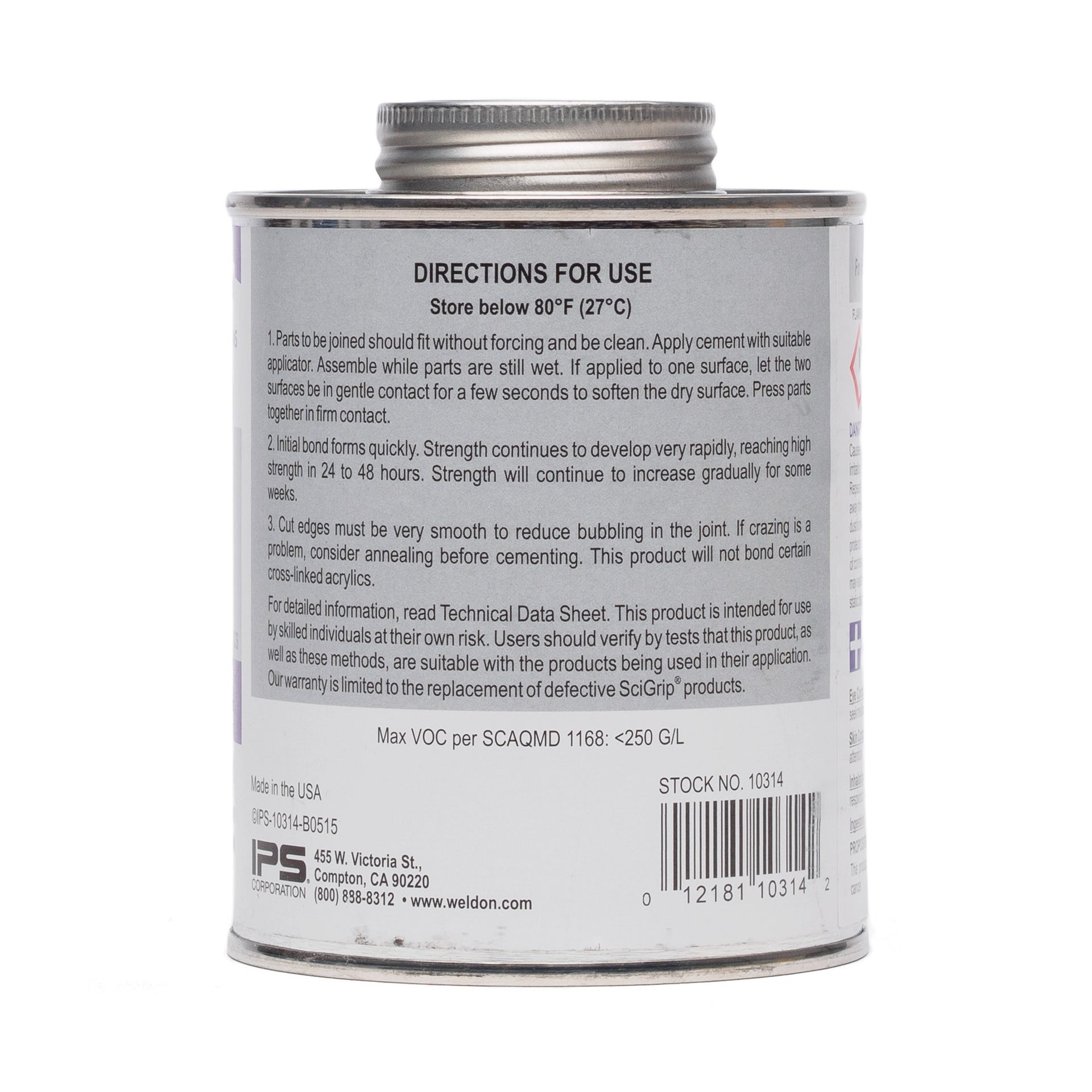 IPS Sci-Grip 16 Acrylic Solvent Cement | Canal Plastics Center
