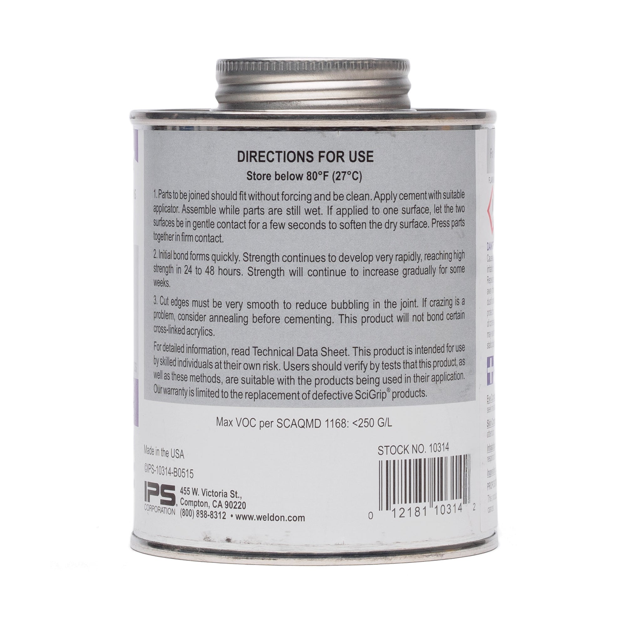 IPS Sci-Grip 16 Acrylic Solvent Cement | Canal Plastics Center