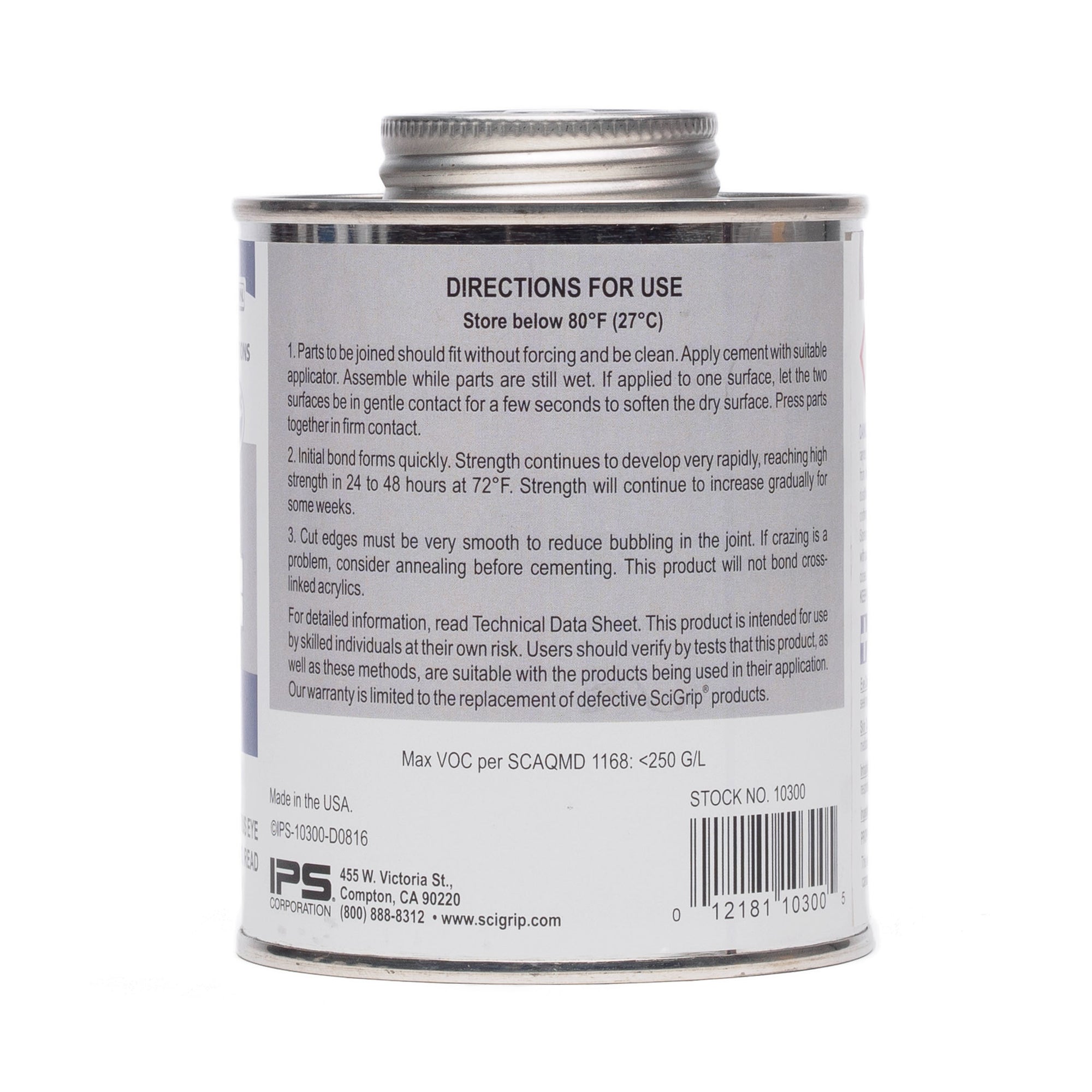 IPS Sci-Grip 3 Acrylic Solvent Cement | Canal Plastics Center